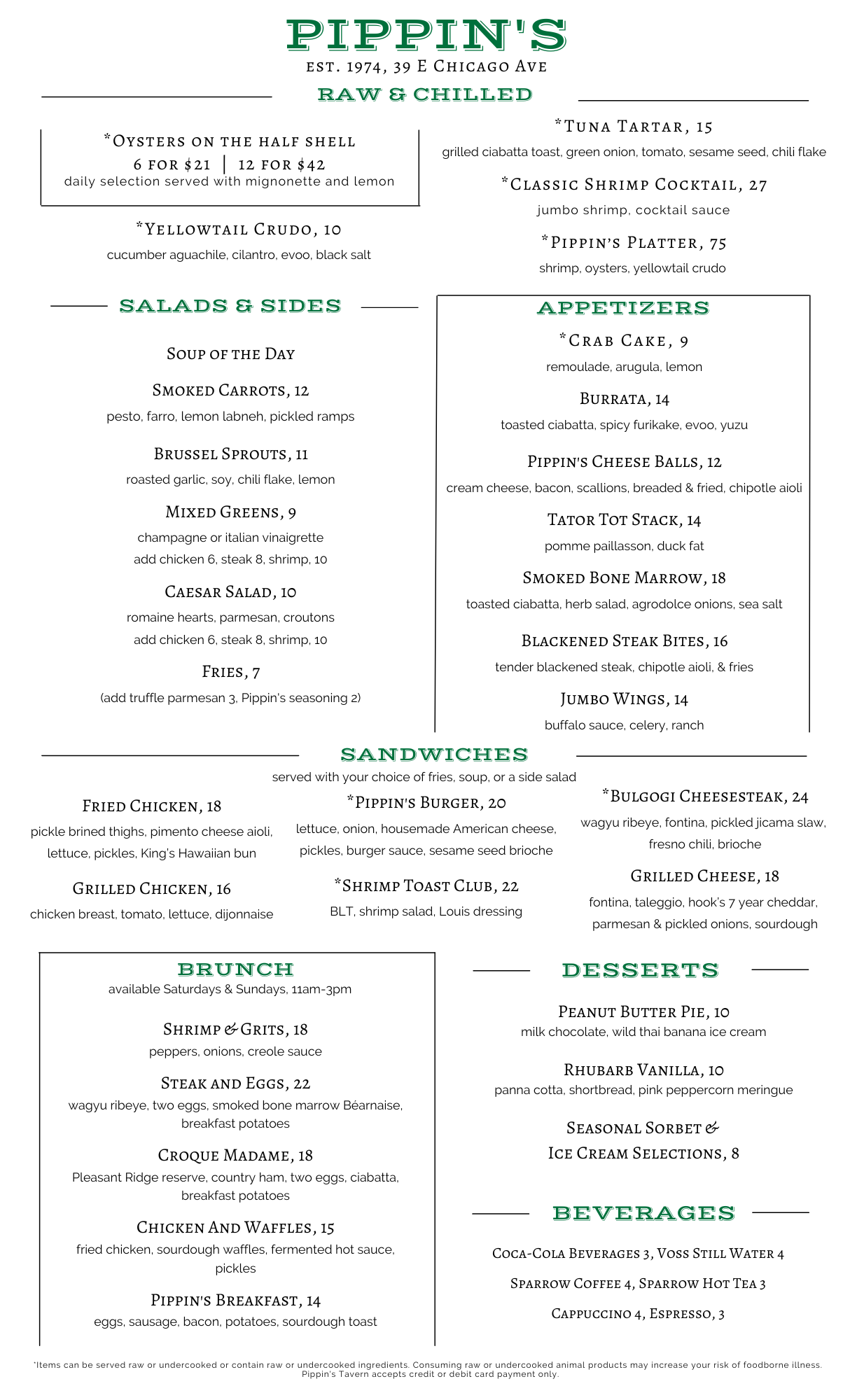 BRUNCH MENU – Pippin's Tavern – Your Chicago Neighborhood Pub