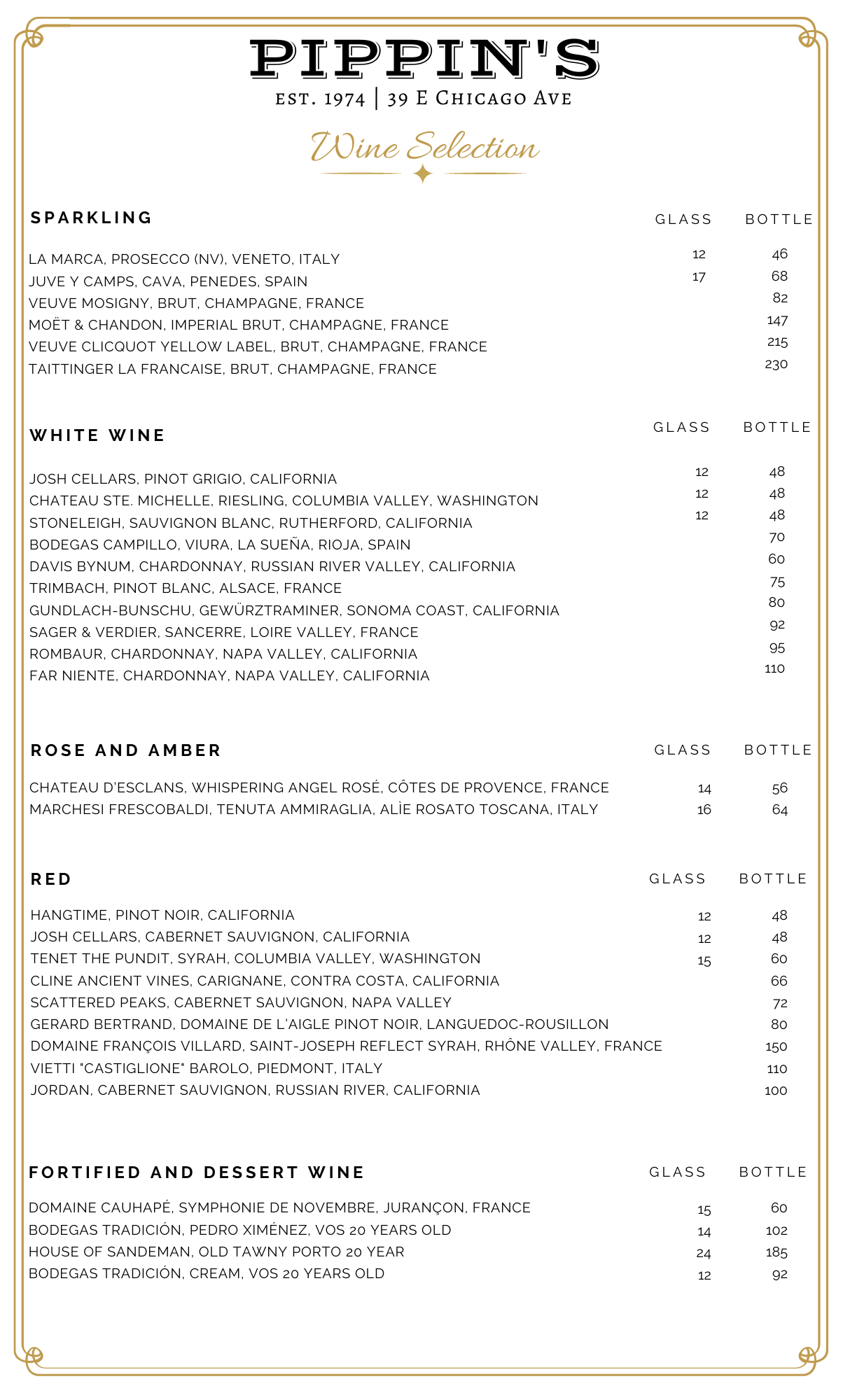 OUR MENU – Pippin's Tavern – Your Chicago Neighborhood Pub